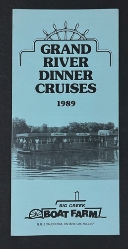 1989 Caledonia Ontario Grand River Dinner Cruise Boat Farm VTG Travel ...