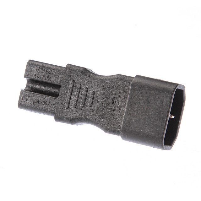 Iec320 C14 3-pin Male Plug to C15 Female AC Power Adapter Extension ...