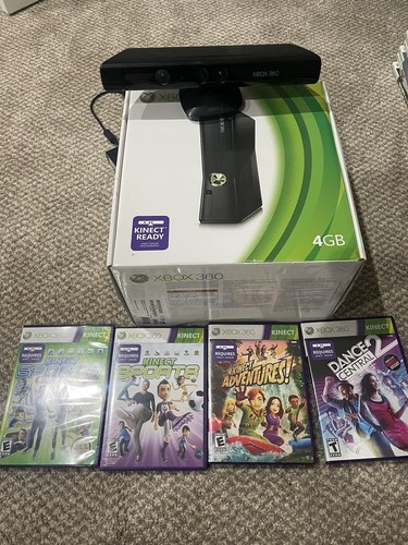 Microsoft Xbox 360 with Kinect 4 GB Black Console | eBay