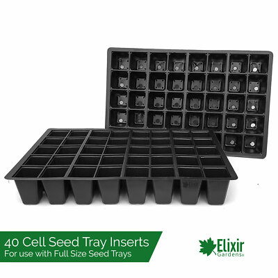 40 Cell Bedding Plant Pack Tray Inserts for Full Size Seed Propagator ...