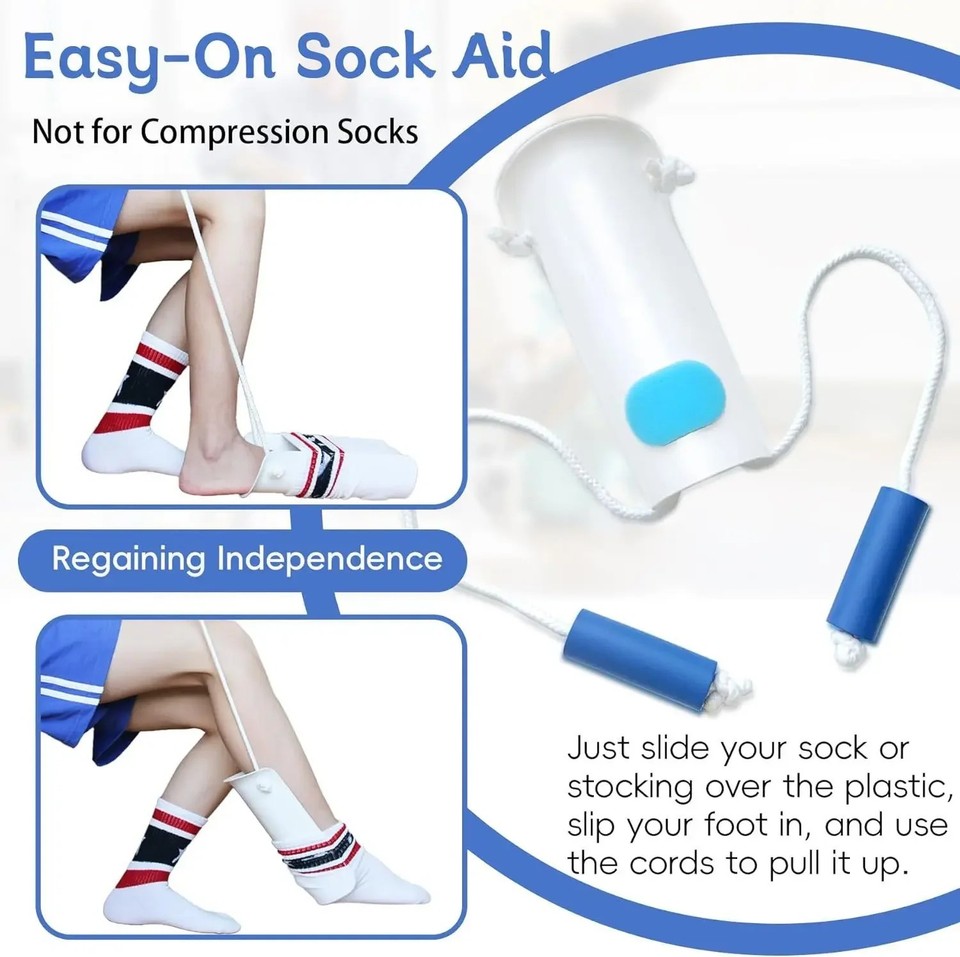 No bending Sock Aid Easy On and Off Stocking Slider Donner Pulling ...