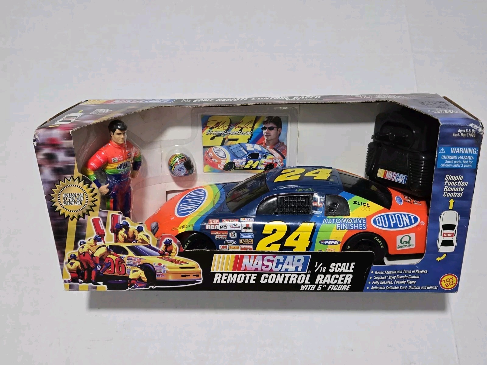 Nascar Jeff Gordon Remote Control Racer Vtg 1998 Toy Biz With 5” Figure ...