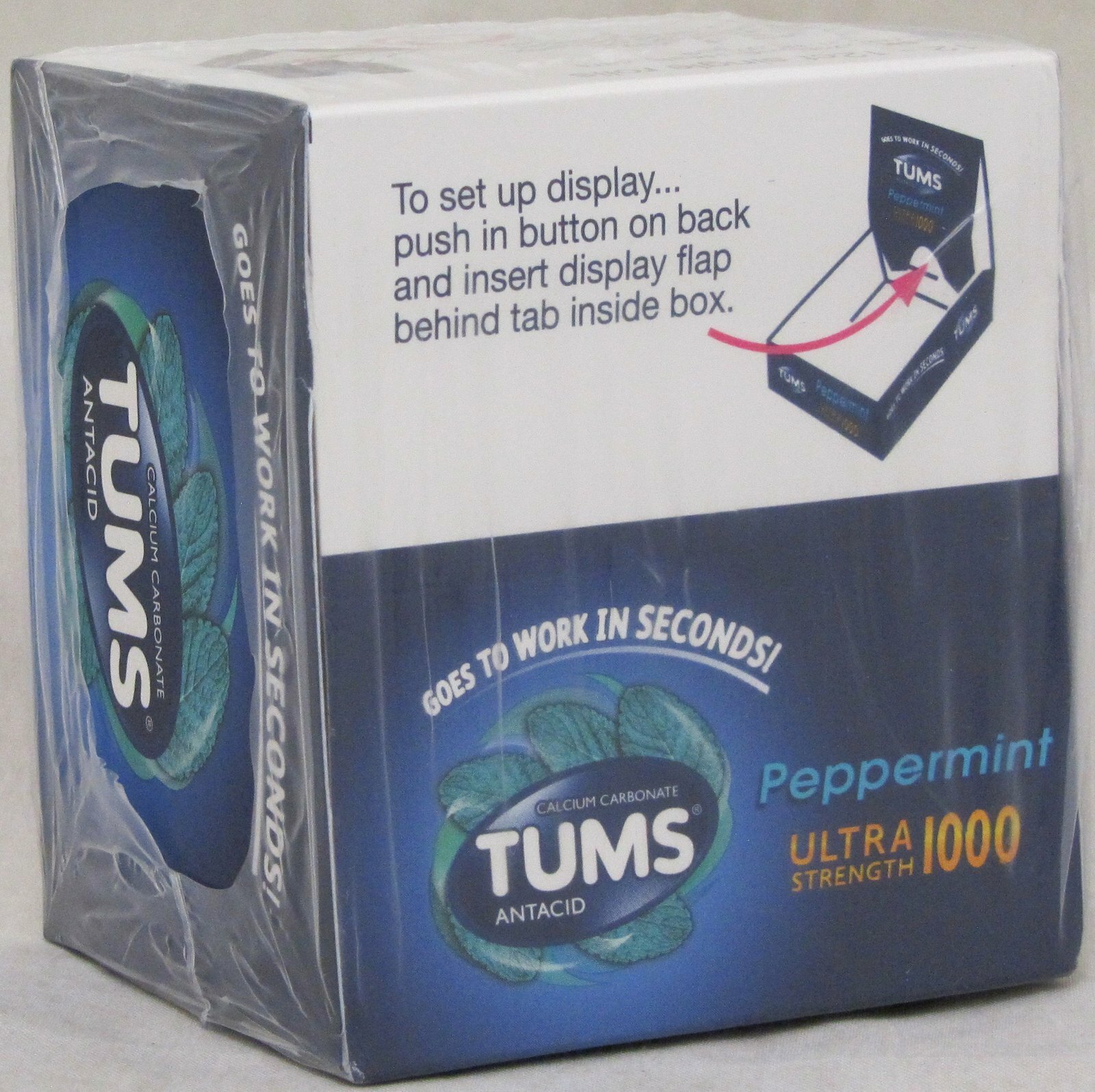 Tums Ultra Strength 1000 Peppermint Antacid Tablets Bulk Box of 12 ...