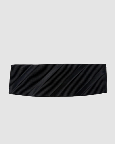 Stefano Ricci 284278 Men's Black Diagonal Pleated Silk Cummerbund Sash ...