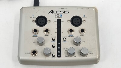 Alesis iO2 Express 2 Channel USB Recording Interface Guitar Mic Stereo ...