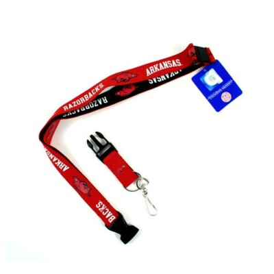 NCAA Arkansas Razorback Red/Black Breakaway Lanyard Keychain NWT Free ...