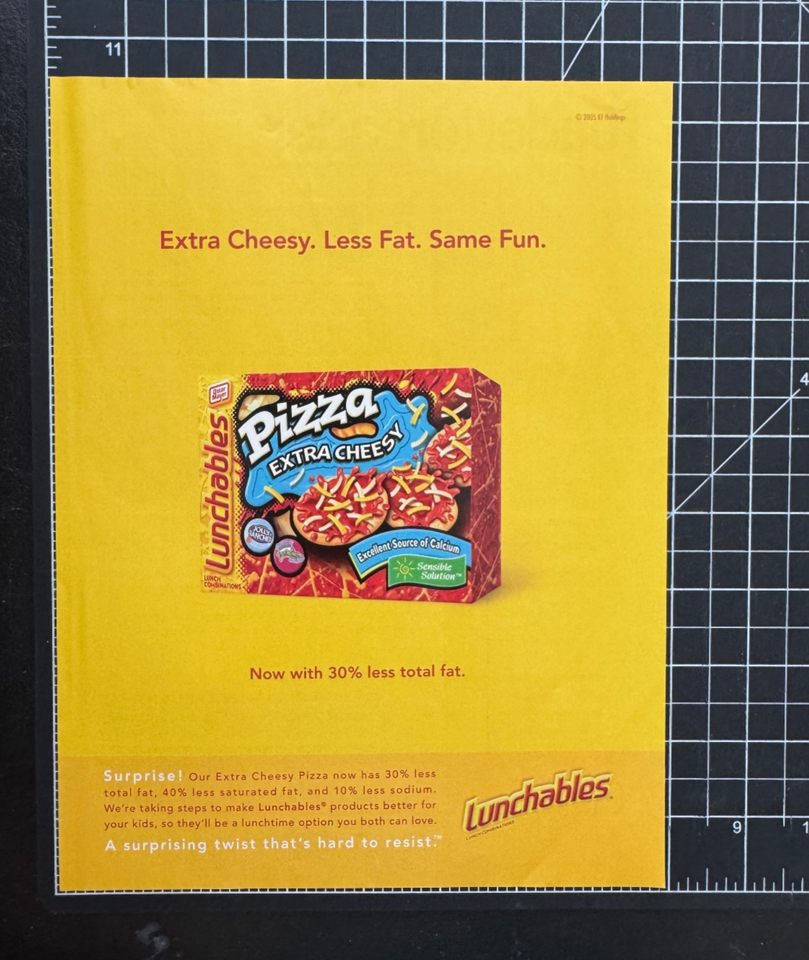 Oscar Mayer Lunchables Pizza Extra Cheesy Less Fat Vintage Print Ad ...