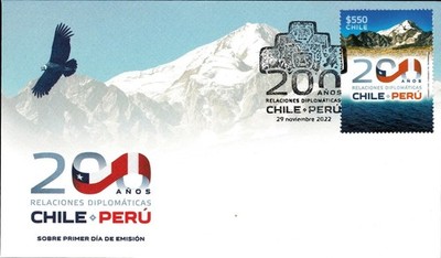 Chile 2022 FDC 200th Ann. Chile Peru Diplomatic Relations - unused VF ...