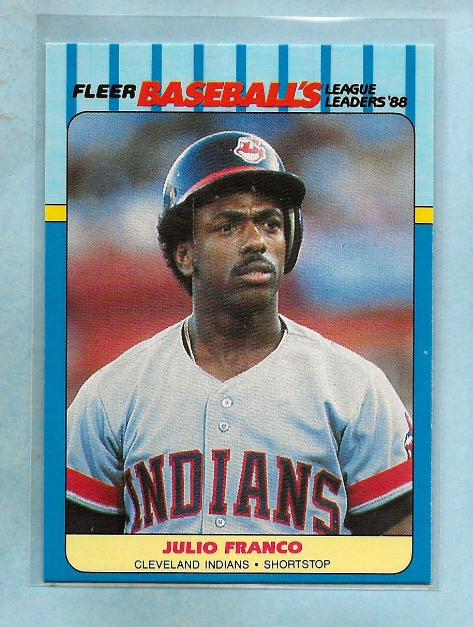 JULIO FRANCO - 1988 Fleer League Leaders - #12 - Indians - Comb ...