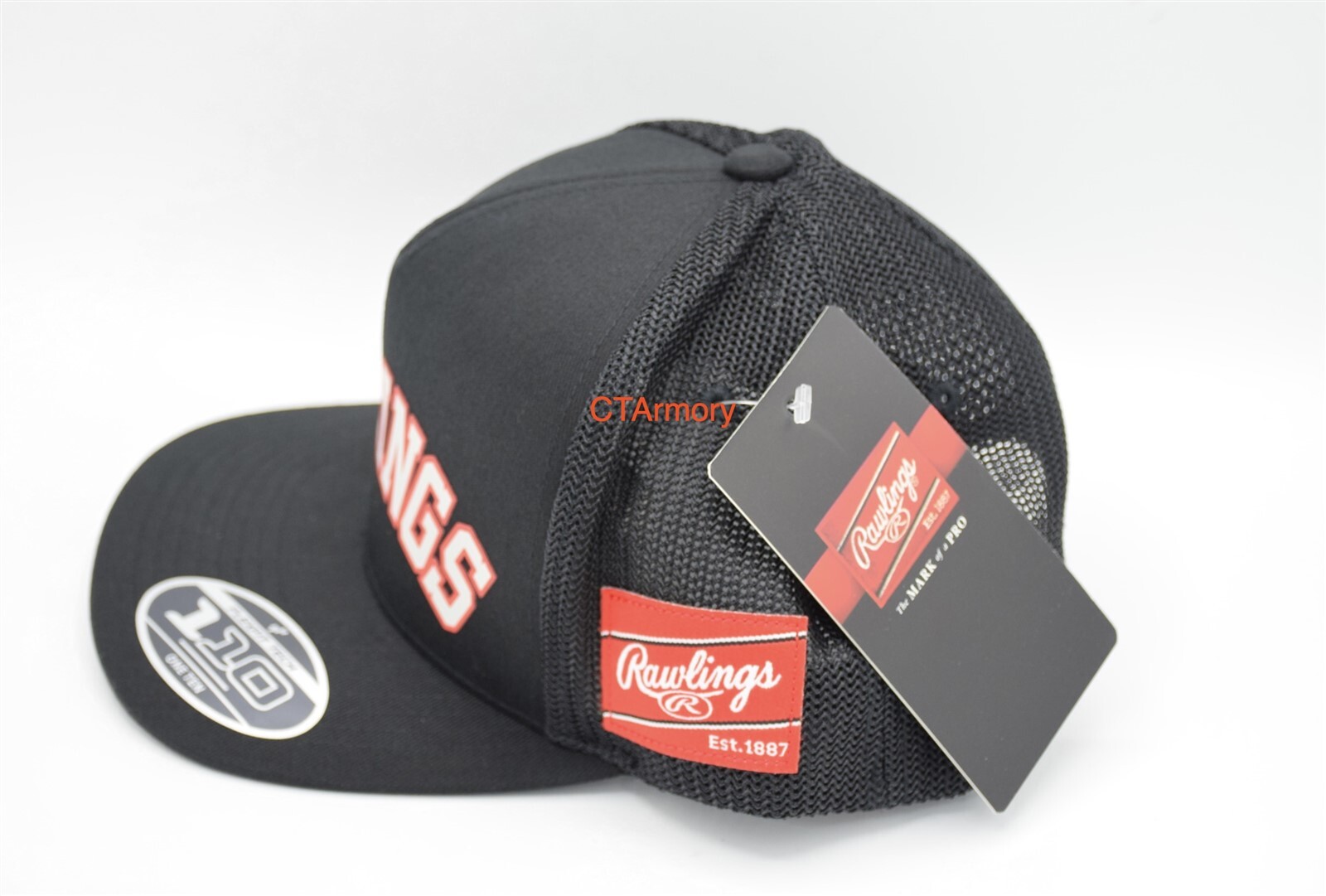 RAWLINGS BASEBALL CAP/TRUCKER HAT LOGO BLACK RAWLINGS RUBBER LETTERS ...