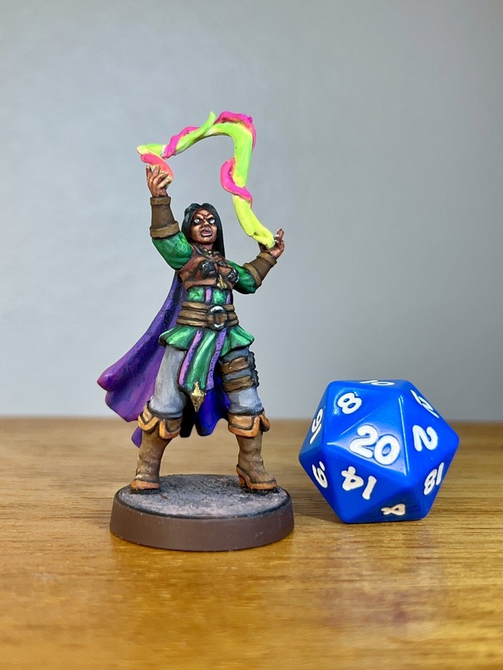 Painted Miniature, Mage Wizard From Galaad, Painted DND Pathfinder D&D ...