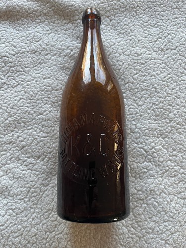 RARE Antique Klee & Coleman Bottling Works Brown Glass Advertising Blob ...