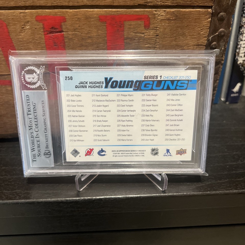 2019-20 Upper Deck Jack Hughes, Quinn Hughes Young Guns Rookie Dual ...