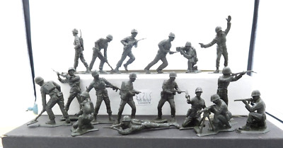 Marx 54mm Reissue U.S. Army in Black Lot 17 Figures 16 Different | eBay