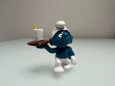 Smurfs - 20162 Waiter Smurf with Book Vintage PVC Figure 1983 | eBay