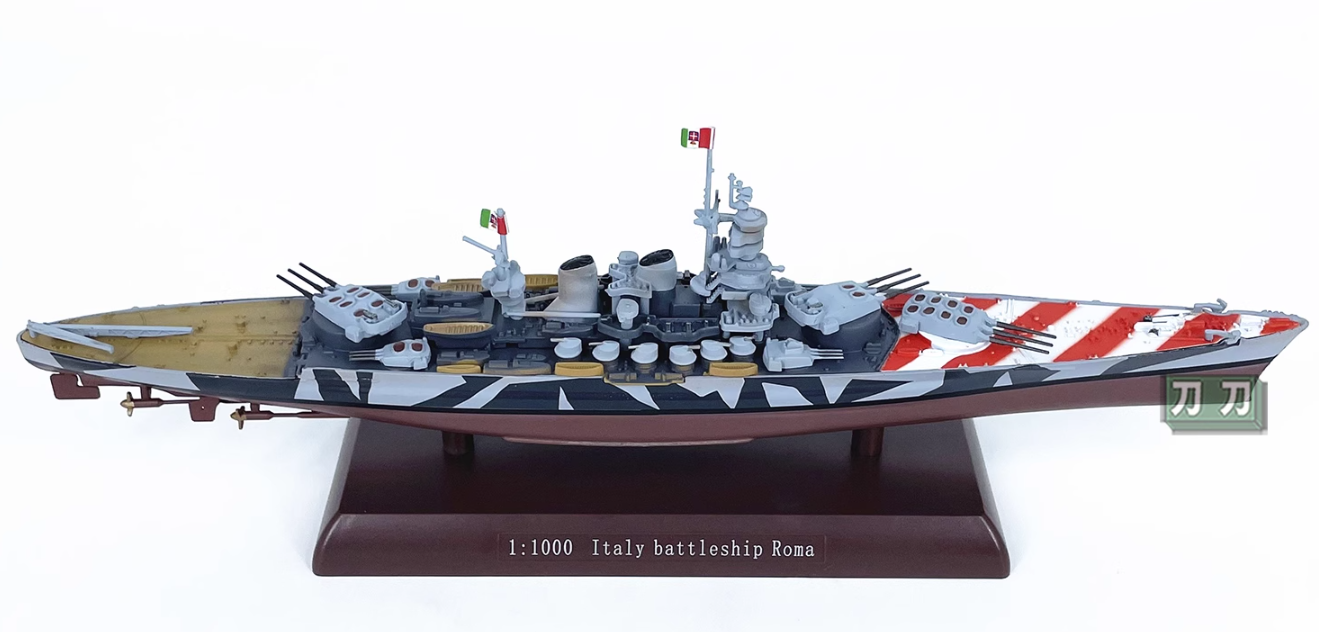 1:1000 Italian Battleship Rome Warship Model Alloy Finished Products | eBay