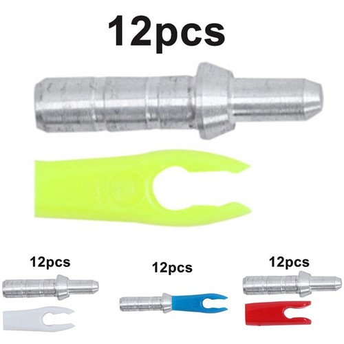 12pcs/set Archery ID4.2mm DIY Shaft Arrow Aluminum Nocks Pin Plastic ...