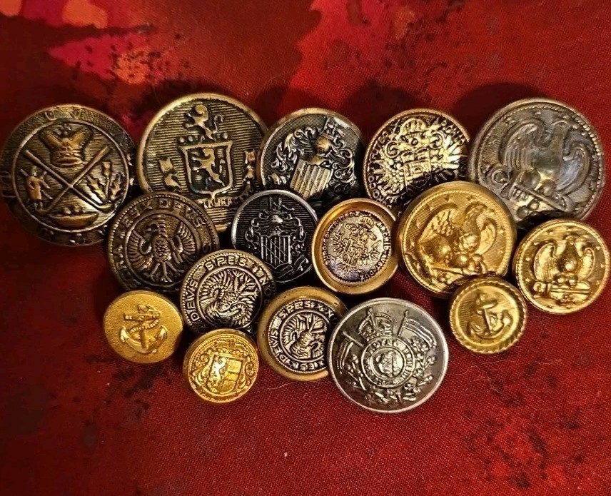 Antique Military Buttons Lot Uniform Collectibles 16 Pieces | eBay