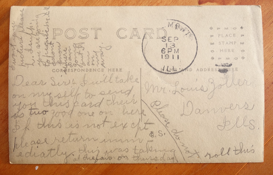 crescent paper moon - 2 ladies sit in studio photographer rppc postcard ...