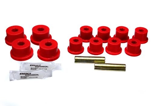 Energy Suspension 12101R Leaf Spring Bushing Set; Red; Front/Rear; For ...