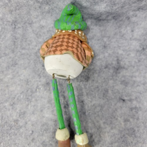 7" Snowman With Dangling Long Legs Ornament Shelf Sitter Resin READ | eBay