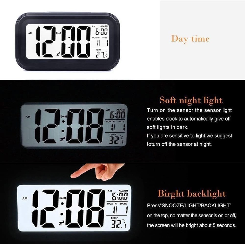1 PC Alarm clock, digital clock, table clock for Students, watch timer ...
