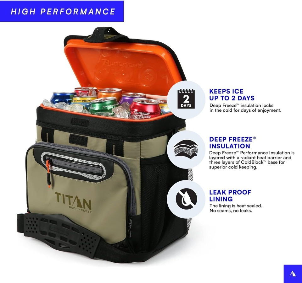 Titan Deep Freeze Cooler Zipperless Hardbody Cooler - Deep Freeze ...