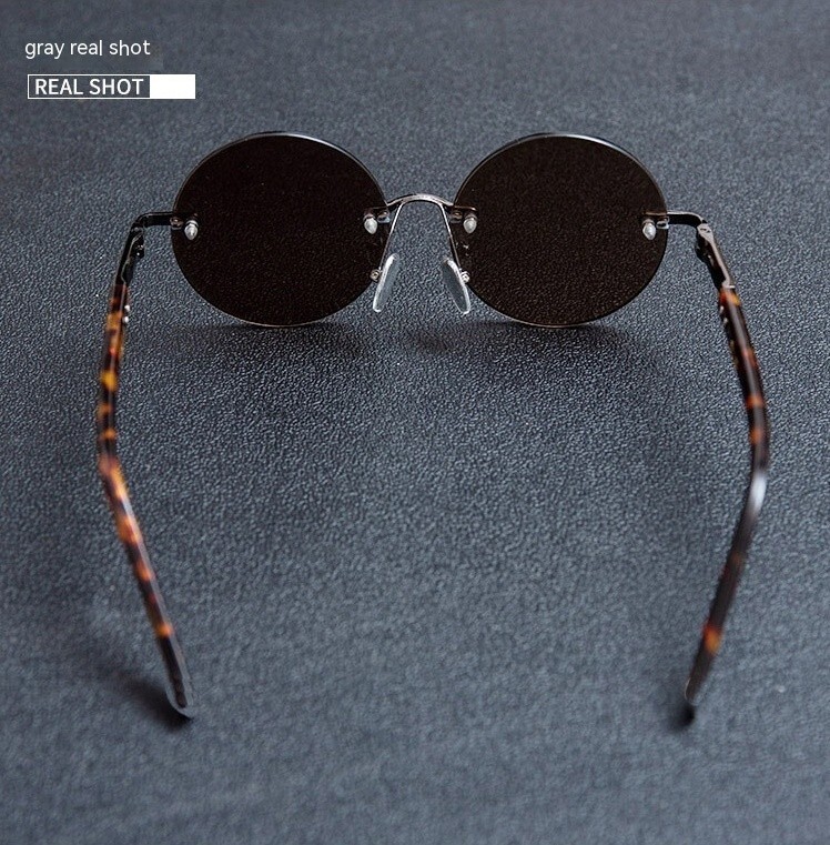 Sunglasses Retro Frameless Round Crystal Glasses Stone Glasses | eBay