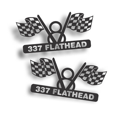 2X Flathead 337 Engine Decal for nostalgia classic muscle hot rod ...