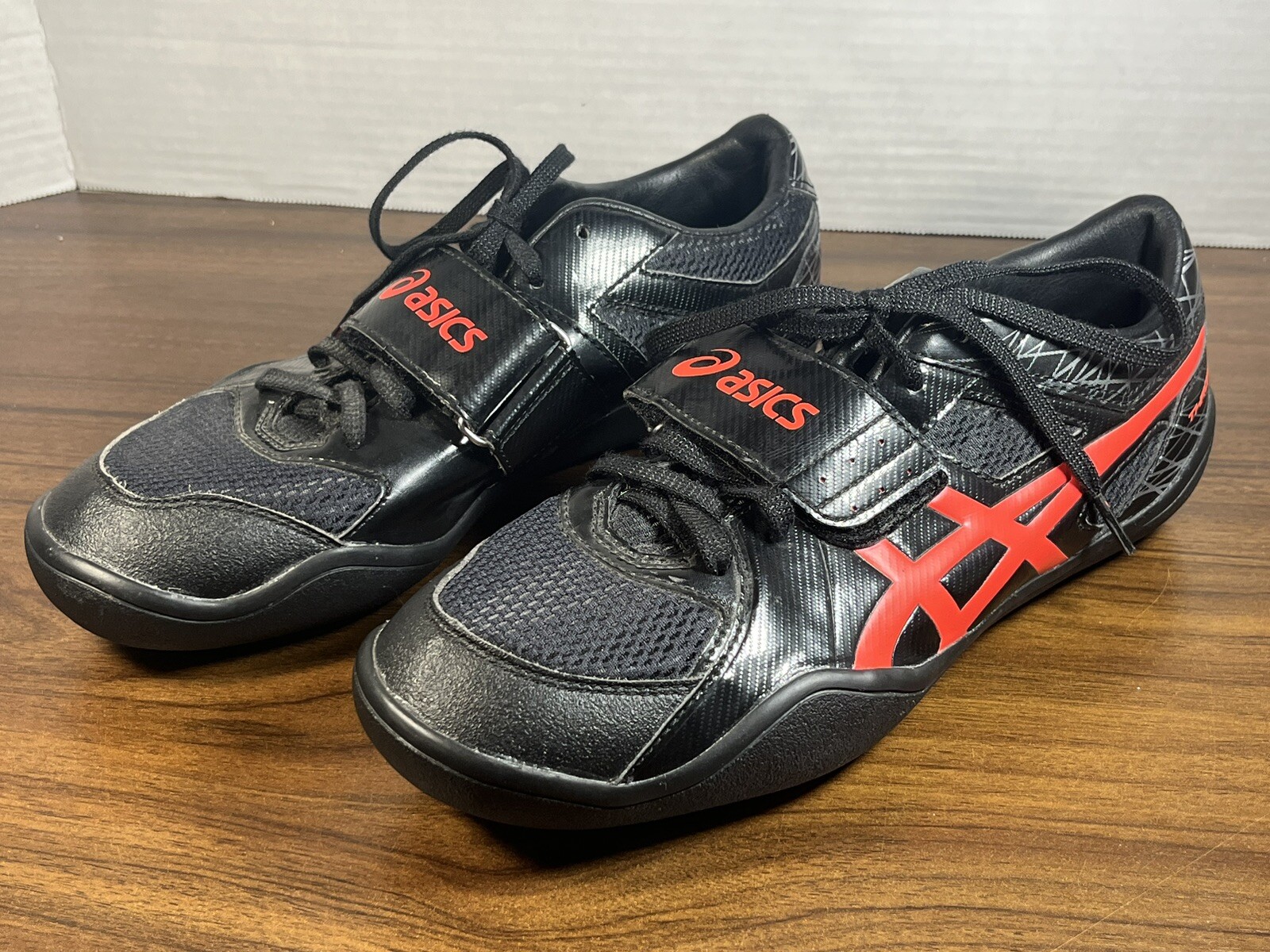 Asics Throw Pro Black Flash Coral Track & Field Performance Shoes Size ...