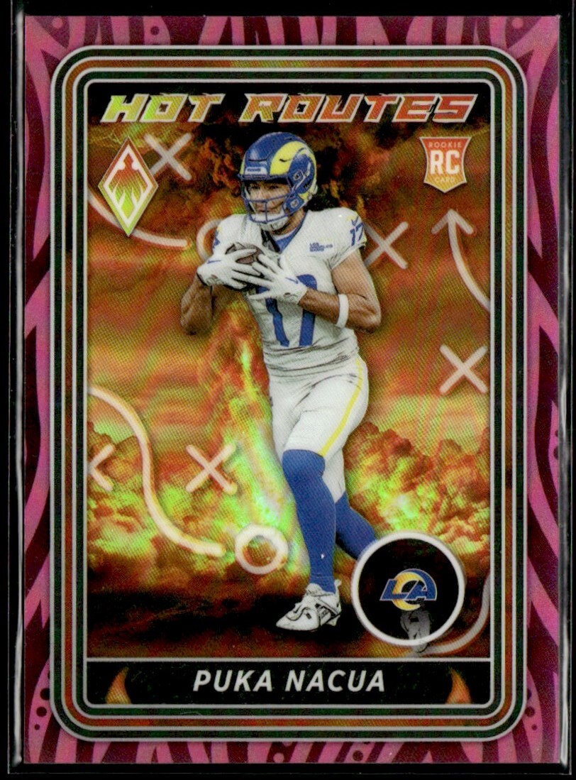 2023 Panini Phoenix Hot Routes Pink Puka Nacua RC 050/175 Los Angeles ...