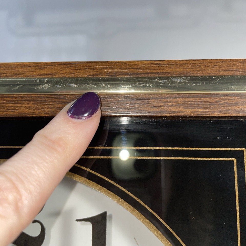 Vtg Verichron Regulator Quartz Wall Clock Wood Grain Gold Trim USA ...