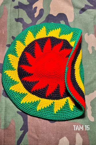 Rasta Handmade Crochet Beret Tam Bonet Beanie Cap Hippie Reggae Style M ...