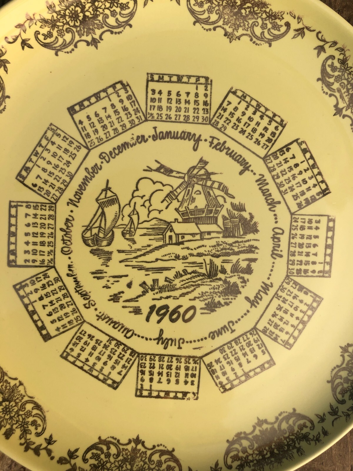 1960 Calendar Plate Vintage, Taylor Smith Taylor Versatile Ovenproof ...