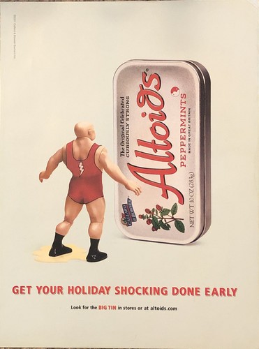 2001 Altoids Mints PRINT AD Wrestling Wrestler Peppermints Holiday VTG ...
