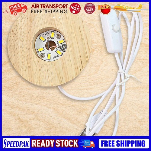 4 Inch Light Up Base Wooden Light Stand Base with 6 LEDs Art Table ...