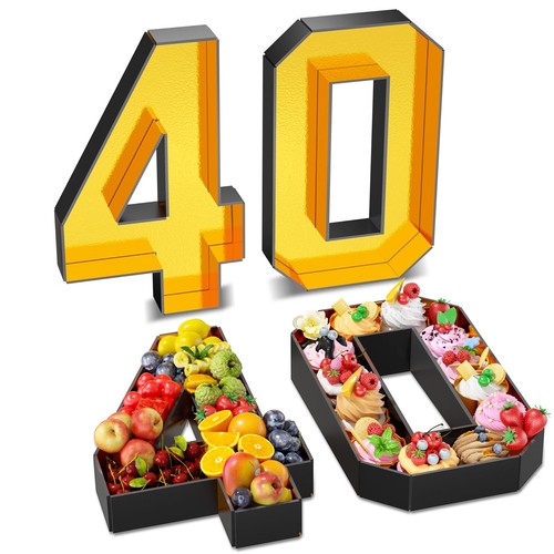 13.78'' Fillable Cardboard Number 40 for Charcuterie Gold Black Number ...