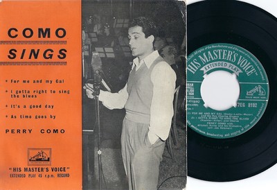 7" PERRY COMO 45 EP "Como Sings" British UK His Master´s Voice 7EG8192 ...