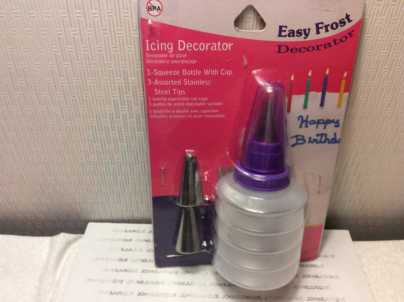 ICING DECORATOR KIT New-sealed plastic casing 1-bottle & 3-assorted ...