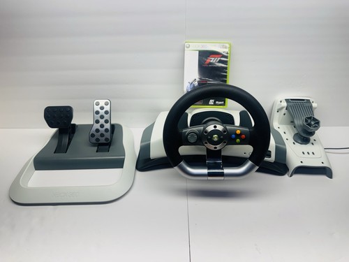 Microsoft Xbox 360 Wireless Racing Steering Wheel, Pedals,Clamp Mount ...
