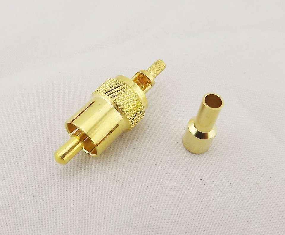 1x RCA Phono AV Male Plug Crimp Connector for RG174 RG316 LMR100 RF ...