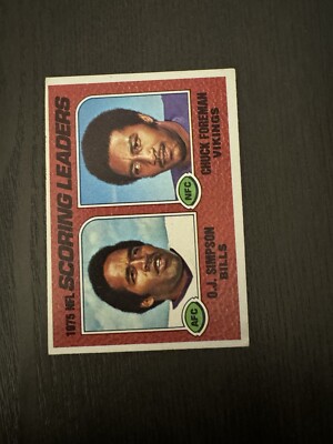 1976 Topps 1975 NFL Scoring Leaders #204 OJ O.J. SIMPSON Chuck Foreman ...