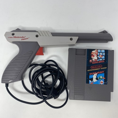 Nintendo NES Mario Bros. & Duck Hunt Video Game & Zapper Gun Controller ...