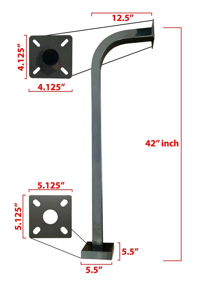 Gate Entry Gooseneck Keypad Stand 42" Pedestal Post Universal Fit ...