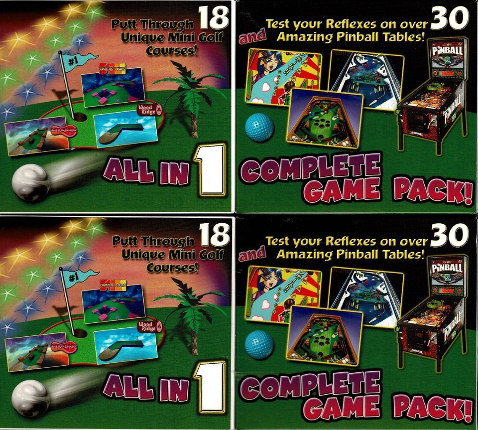 Lot of 2 Pinball & Mini Golf Combo Pack Pc New XP 30 Pinball Machines ...
