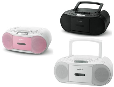 SONY CFD-S 70 CD Boombox with Recorder FM AM Wide-FM Black White Pink C ...