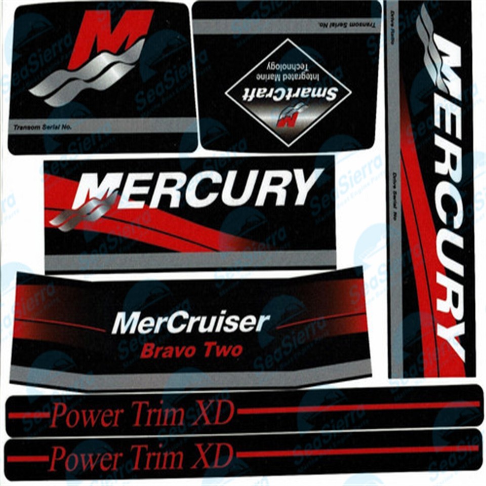 High-Quality Decal Sticker Set for Mercruiser Stern Out Drive Bravo Two ...
