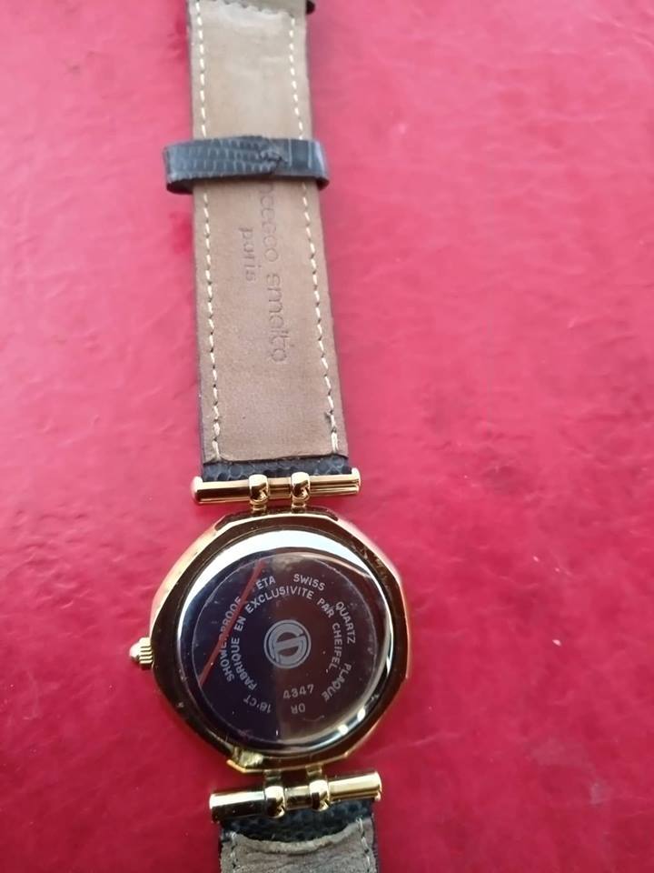 NOS Watch Francesco Smalto Paris gold plated 18 ct Swiss movement. AGE ...