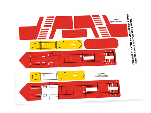 Custom stickers for Star Wars Vintage Kenner XWING X-Wing Red Five 5 ...