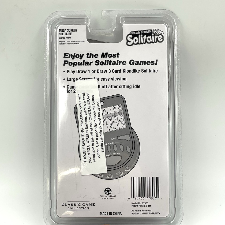 Mega Screen Solitaire Handheld Electronic Game Model 77803 | eBay